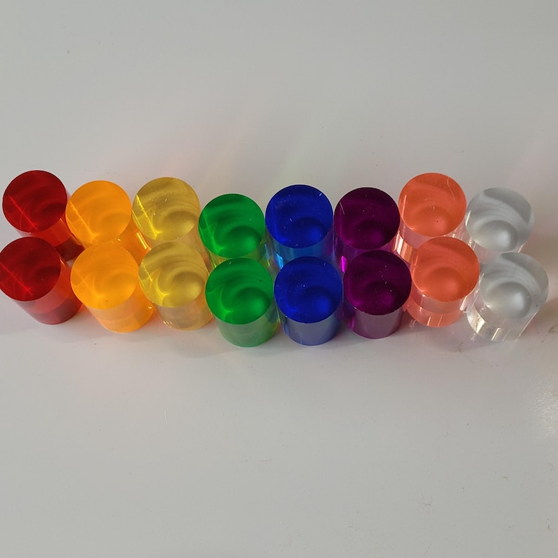 Acrylic Pegs Pack – Colorful Fun! 1" Diameter (multiple Lengths ...