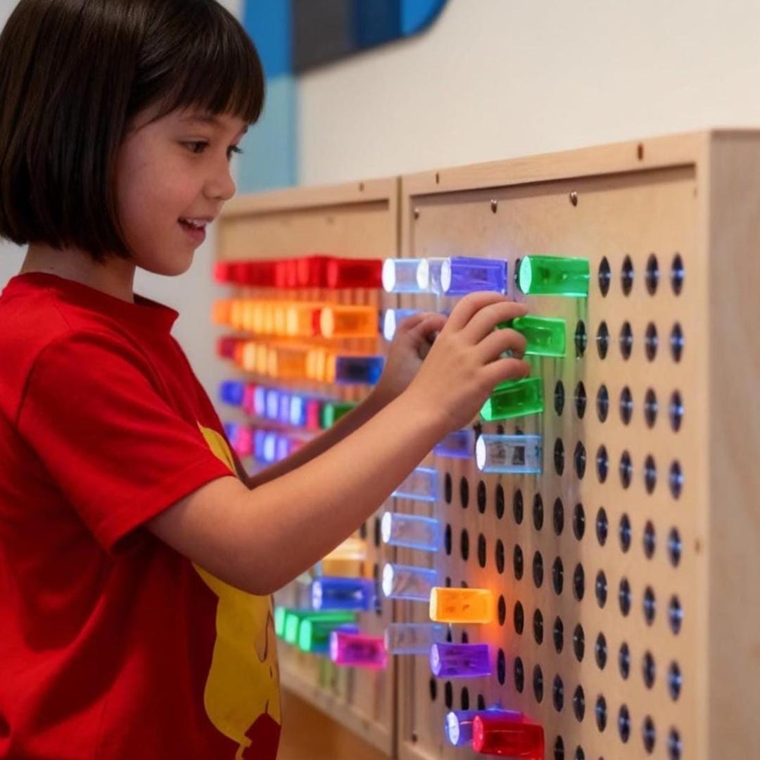 Giant Sensory Light Pegboard for Kids & Adults – LED Wall Light Toy for ...