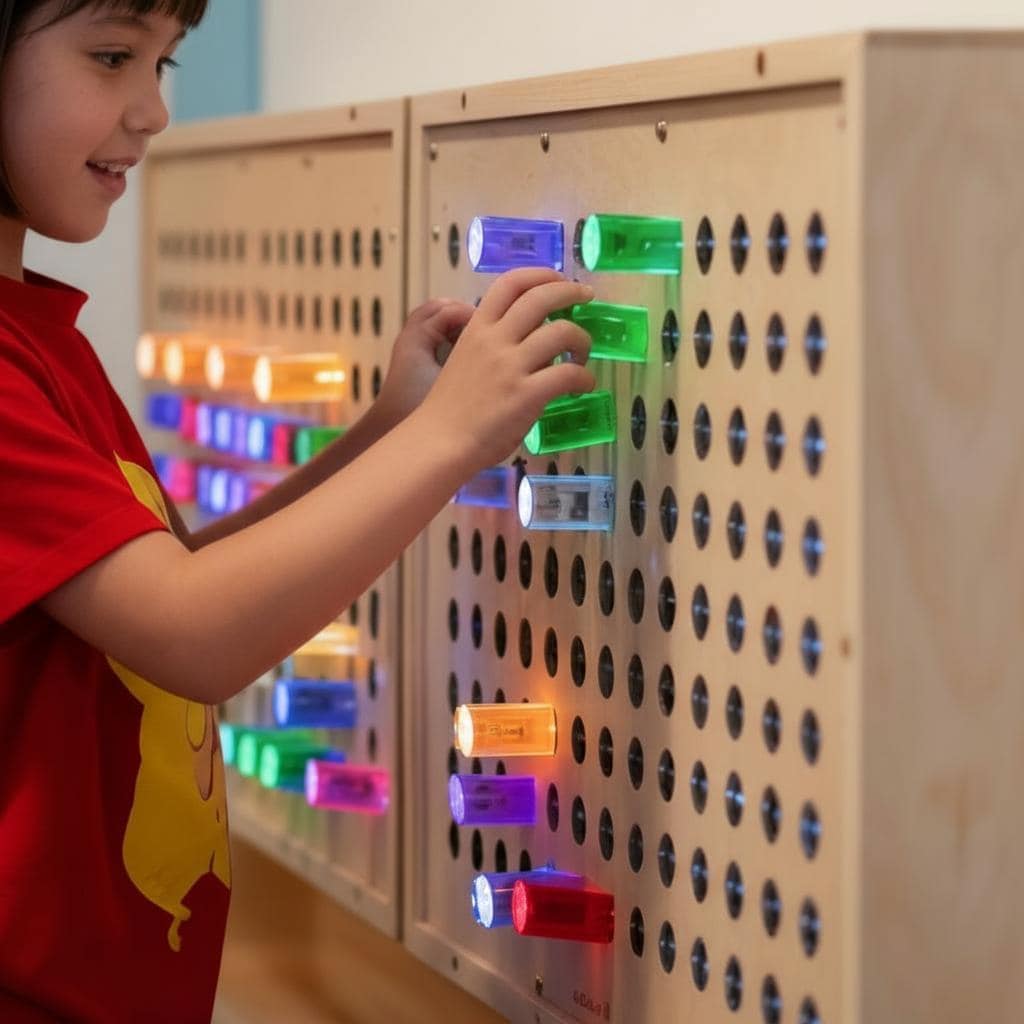 Wall-mount Giant Bright Lite Peg Board With Giant Colored Light Pegs ...