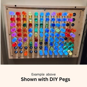 LED Pegboard With 120 Solid Acrylic Pegs, Giant Bright Light Peg Board ...