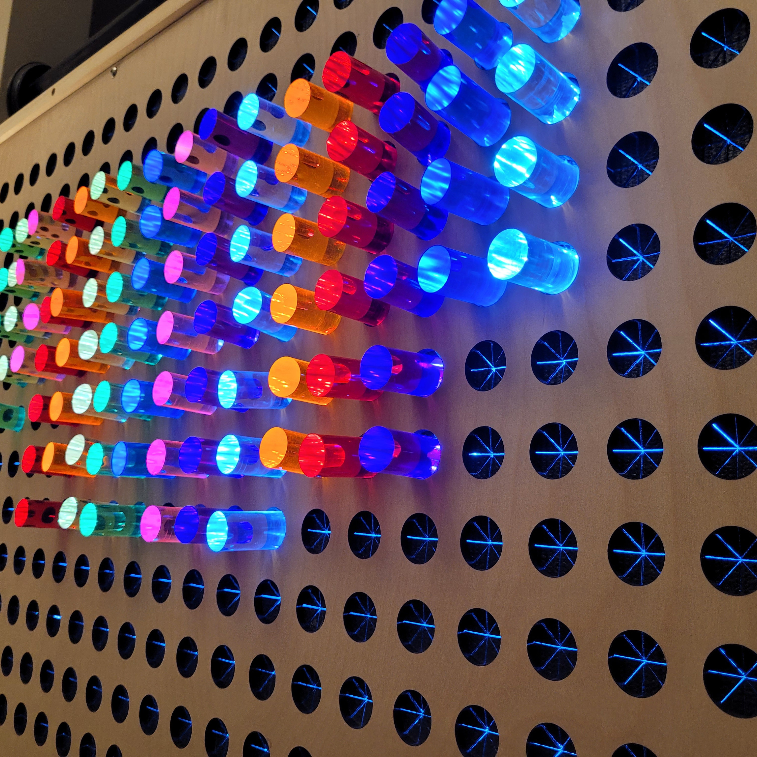 HUGE 4FT Bright Lite LED Pegboard Giant Colored Pegs Wall-mountable ...