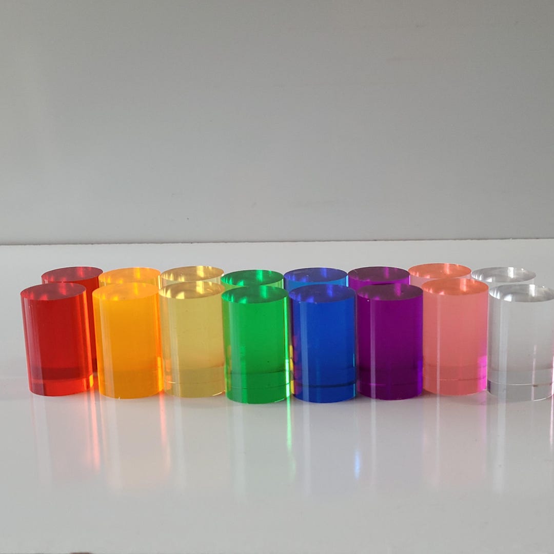 Small Colored Acrylic Pegs 120 Pcs (1" X 1.5") Transparent Rods ...