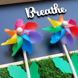 Breathe Sensory Board Pinwheel Flowers in Grass Sensory Panel for ...
