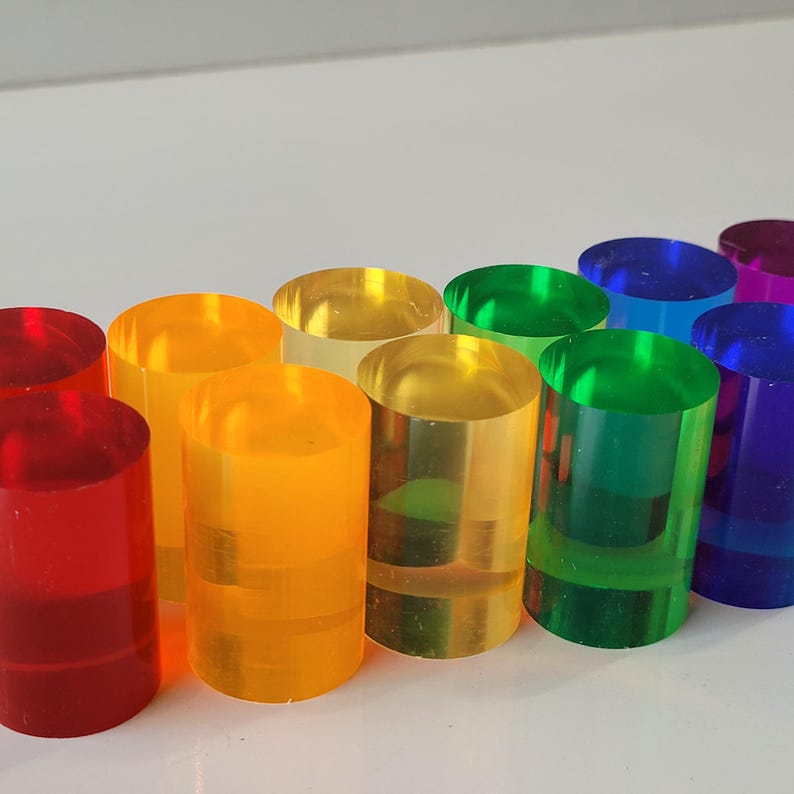 Acrylic Pegs Pack – Colorful Fun! 1" Diameter (multiple Lengths ...
