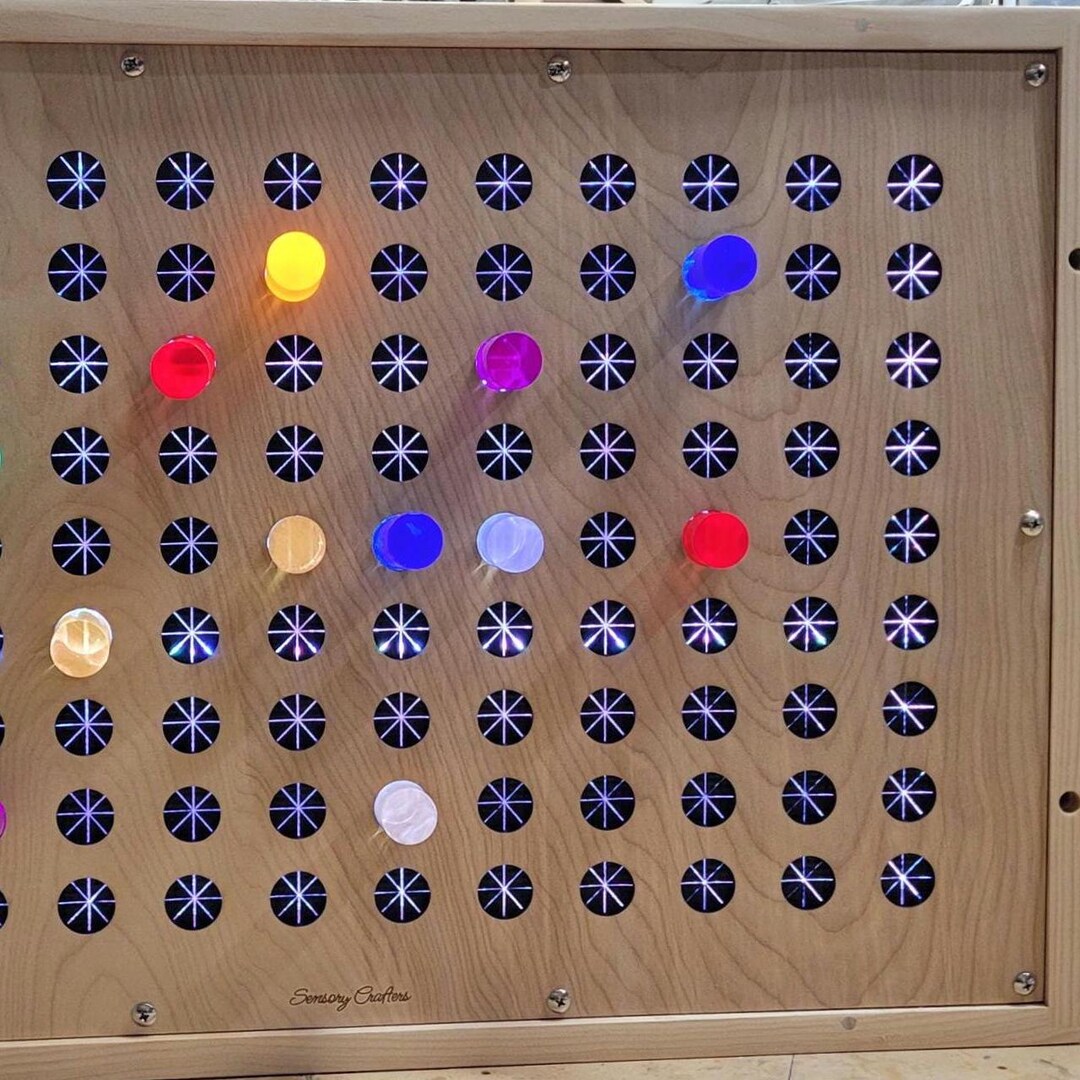 REFURBISHED LED Pegboard With 120 Solid Acrylic Pegs Giant Bright Light ...