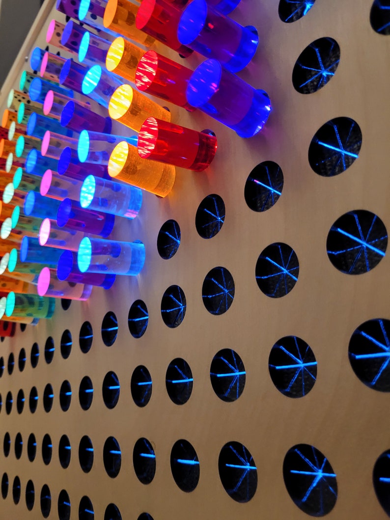 HUGE 4FT Bright Lite LED Pegboard Giant Colored Pegs Wall-mountable ...