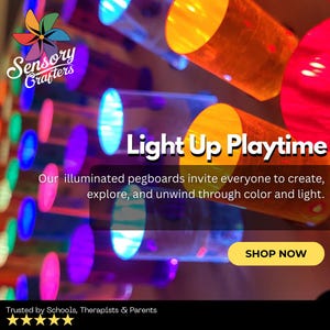 LED Peg Board With 120 Solid Acrylic Pegs, Giant Bright Light Peg Board ...