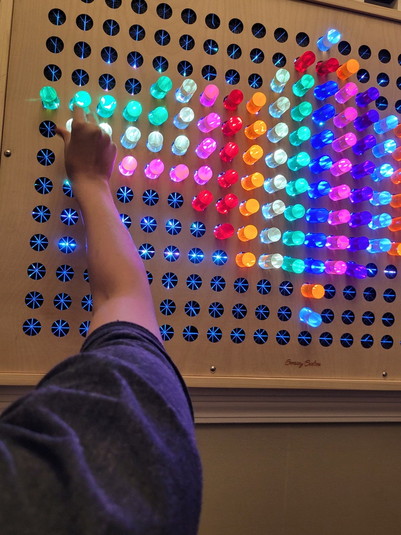 HUGE 4FT Bright Lite LED Pegboard Giant Colored Pegs Wall-mountable ...