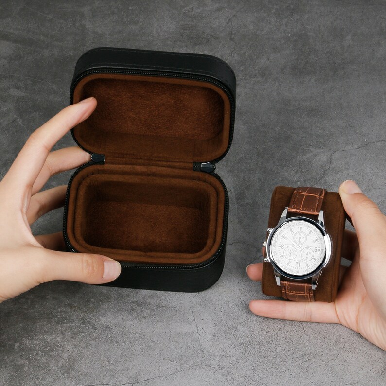 Leather Single Watch Case - Watch Roll for Men, Handmade Watch Roll ...