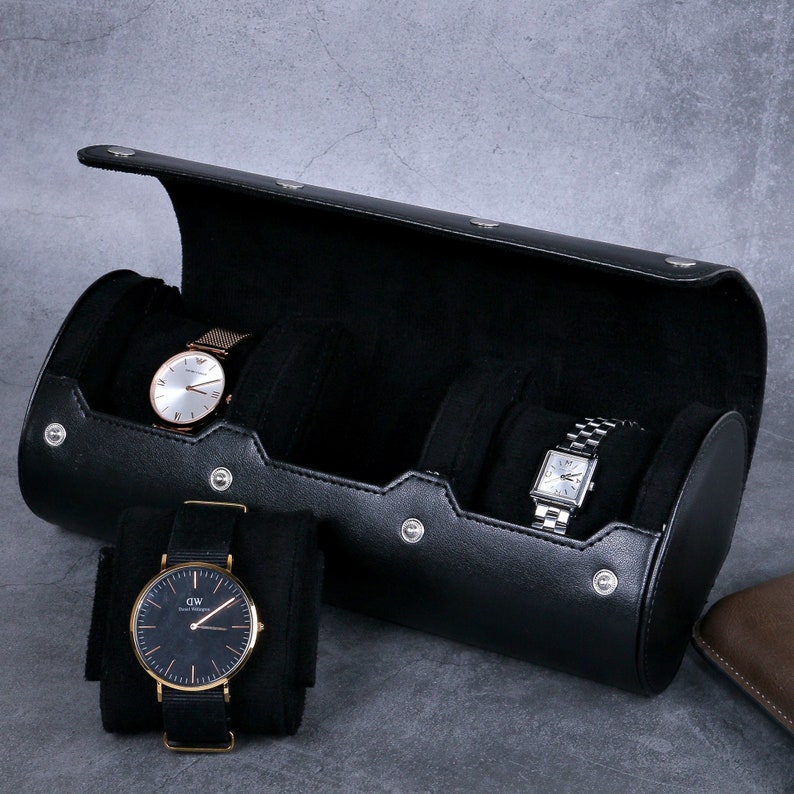 Leather Watch Case for 3 Watches Handmade Travel Watch Roll - Etsy