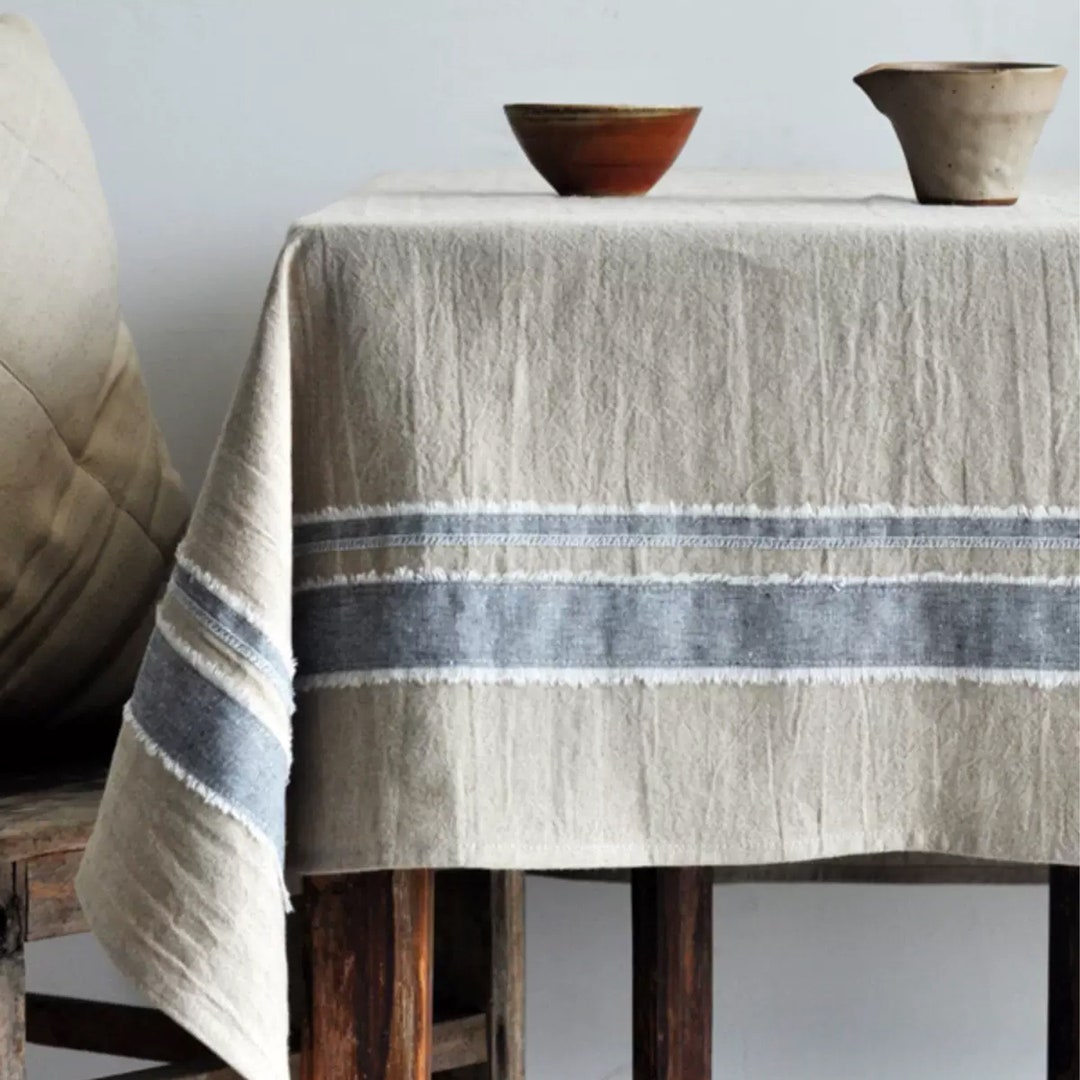 Handmade Rustic Tablecloth, Washed Linen Tablecloth, Indoor Outdoor ...