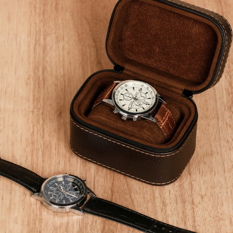 Leather Single Watch Case - Watch Roll for Men, Handmade Watch Roll ...