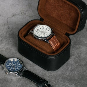 Leather Single Watch Case - Watch Roll for Men, Handmade Watch Roll ...