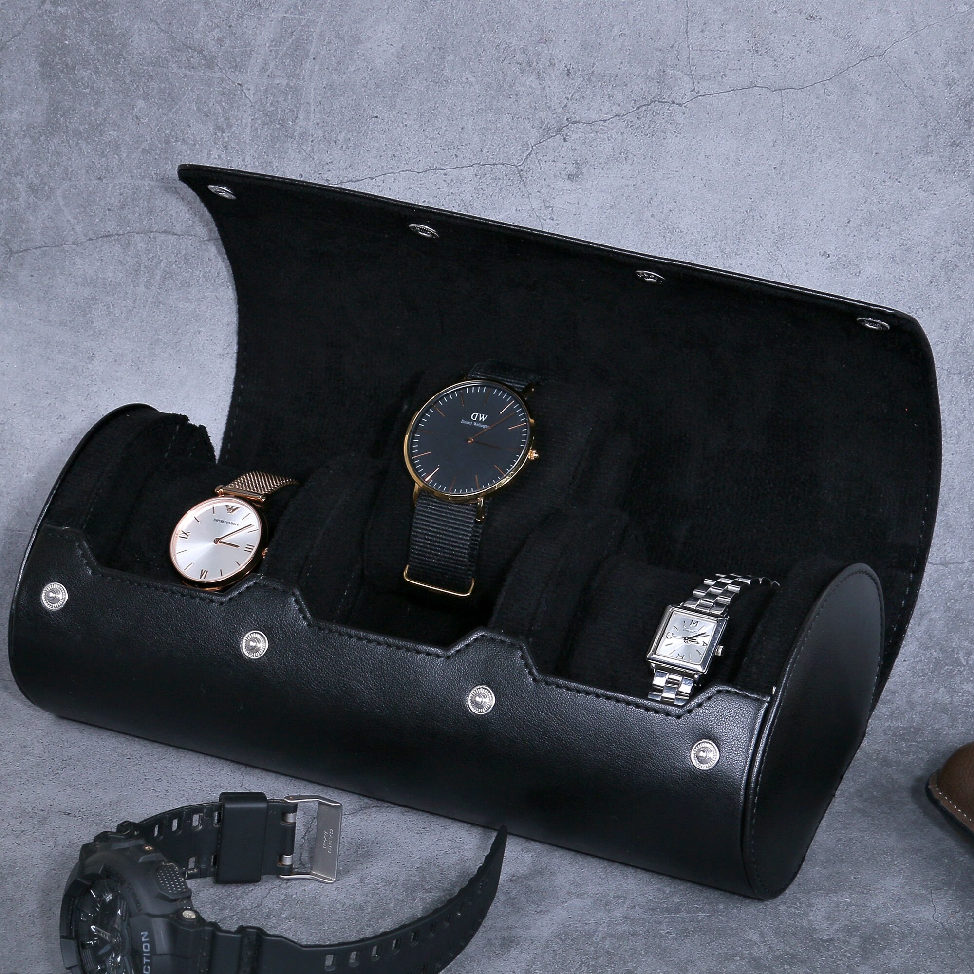 Leather Watch Case for 3 Watches Handmade Travel Watch Roll - Etsy