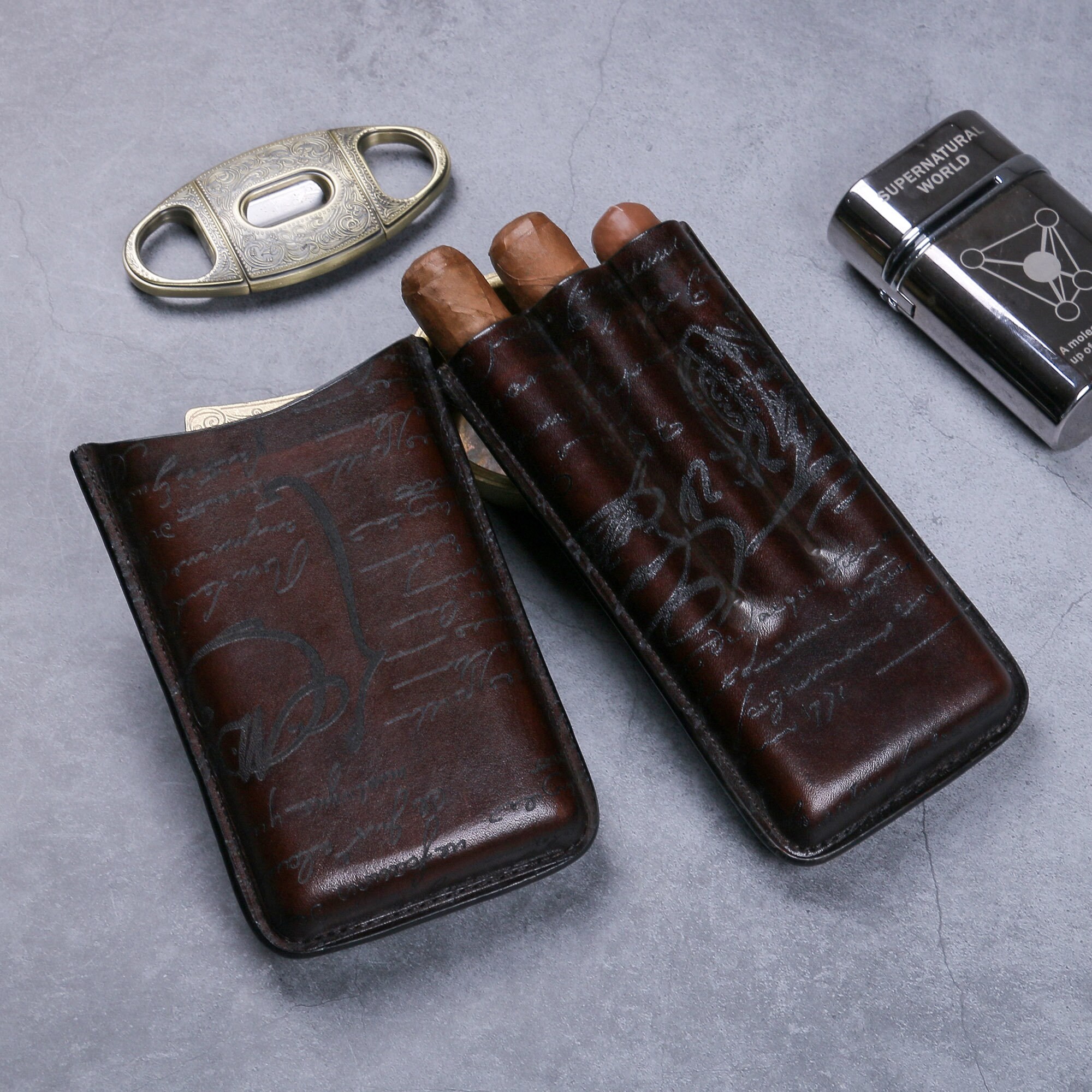 Vintage Leather Cigars Case Cigar Travel Case 3 Tubes - Etsy
