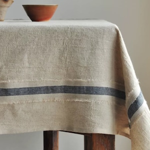 Handmade Rustic Tablecloth, Washed Linen Tablecloth, Indoor Outdoor ...