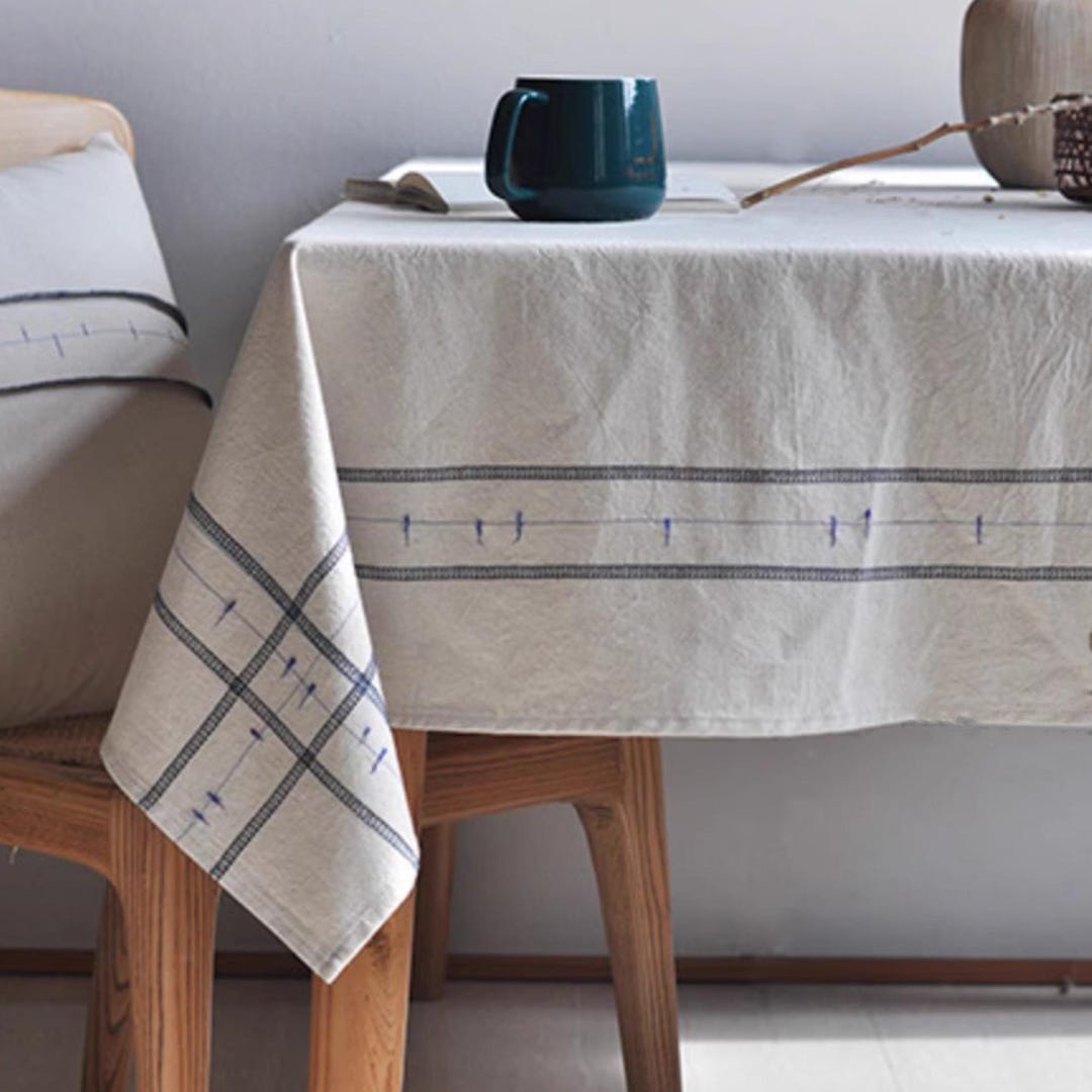 Handmade Washed Linen Tablecloth, Vintage Style, Rustic Table Decor - Etsy