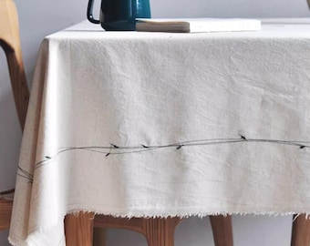 Handmade Rustic Tablecloth, Washed Linen Tablecloth, Indoor Outdoor ...