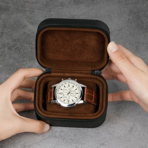 Leather Single Watch Case - Watch Roll for Men, Handmade Watch Roll ...