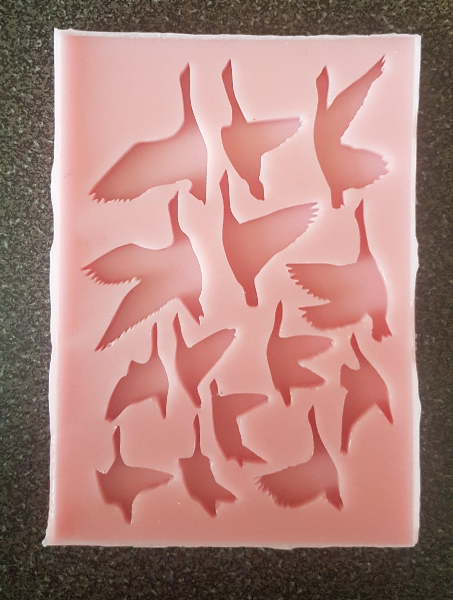 Handmade Small Flying Bird Geese Silicone Mould, Wax Melt Resin Ice ...