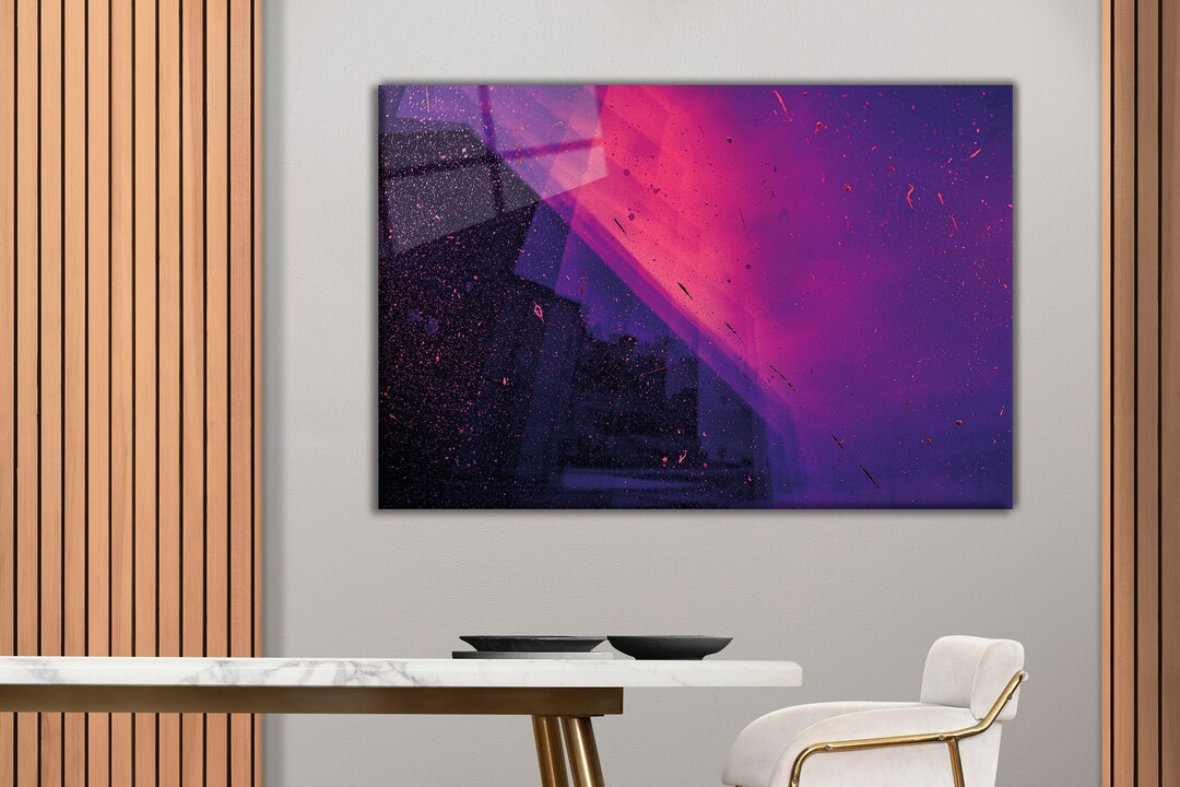 Synthwave Wall Art, Tempered Glass Wall Art, Neon Dystopian Wall Art - Etsy