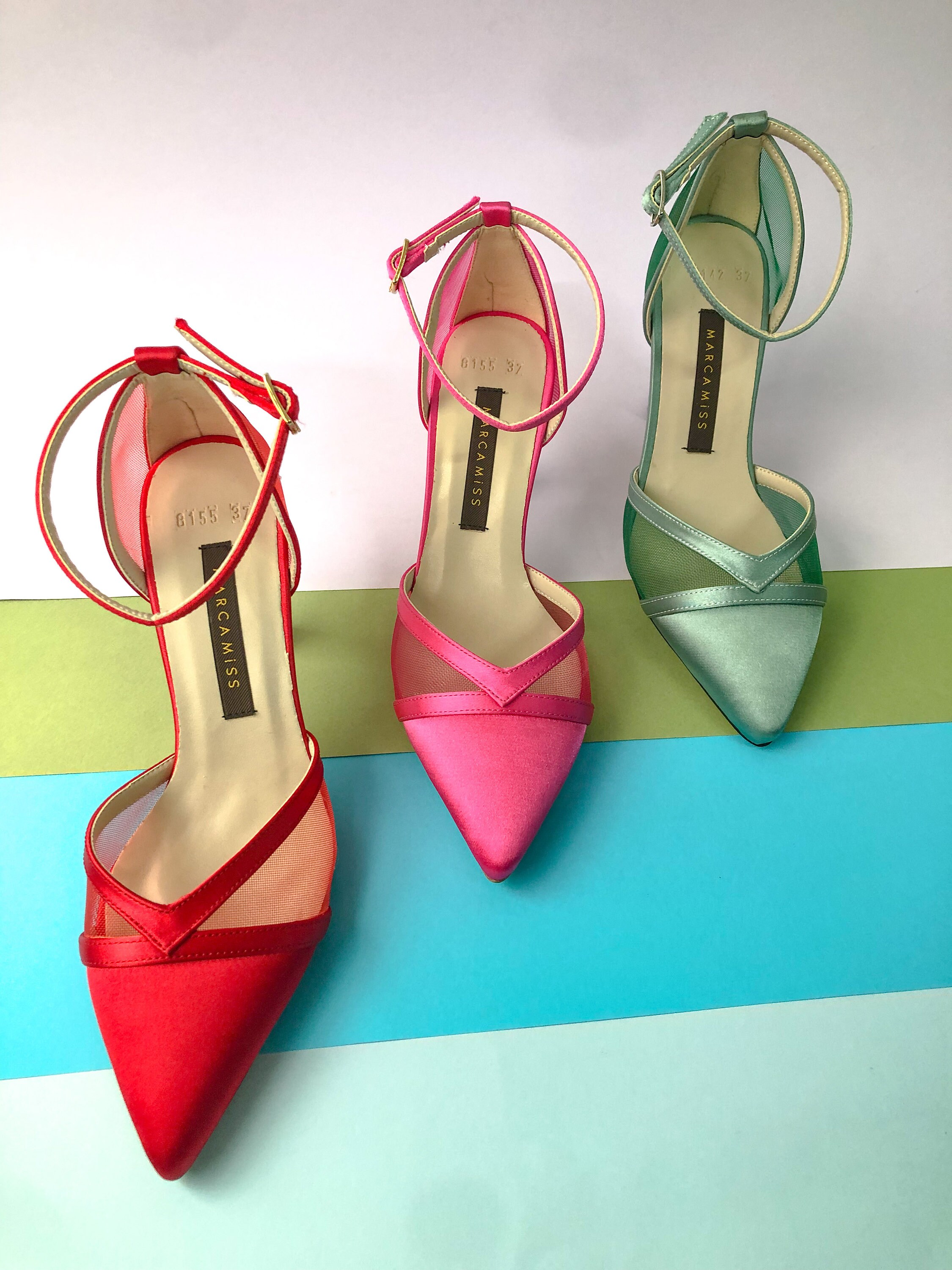 Fuchsia Satin Shoes, Pink Satin Wedding Shoes, Stiletto Shoes, Elegant ...