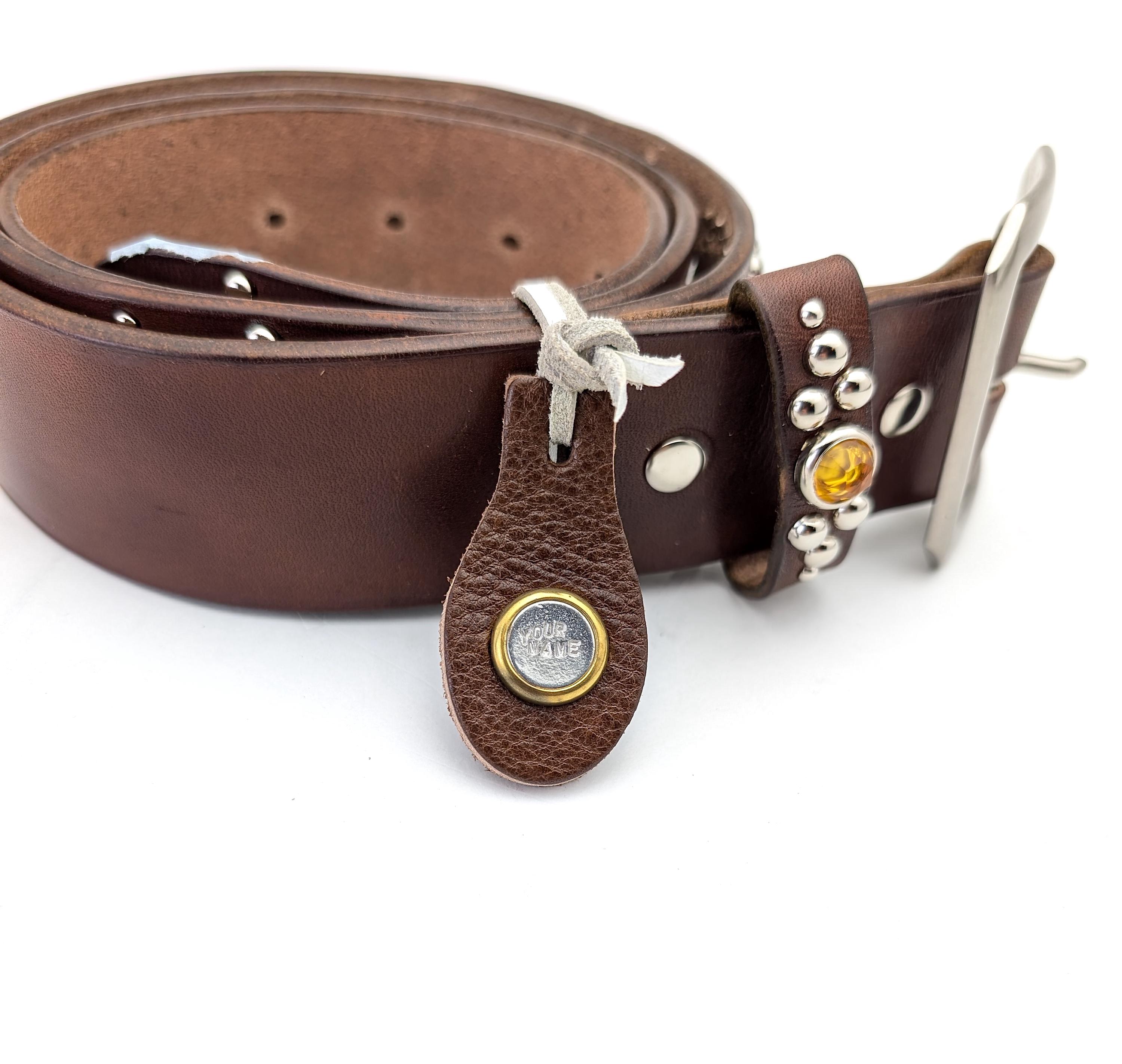 Handmade Studded Leather Vintage Style Western Belt Peanuts Handmade Studded Leather Vintage Style Western Belt Peanuts