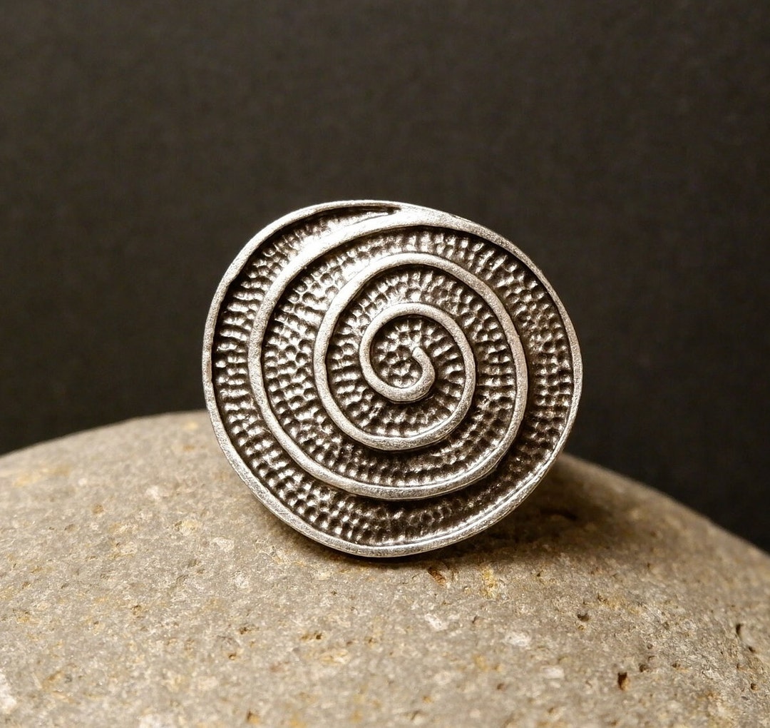 Boho Illusion Ring: Engraved Silver Plated Adjustable Statement Ring - Etsy