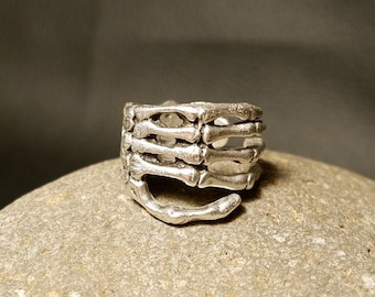 Silver Skeleton Hand - Etsy