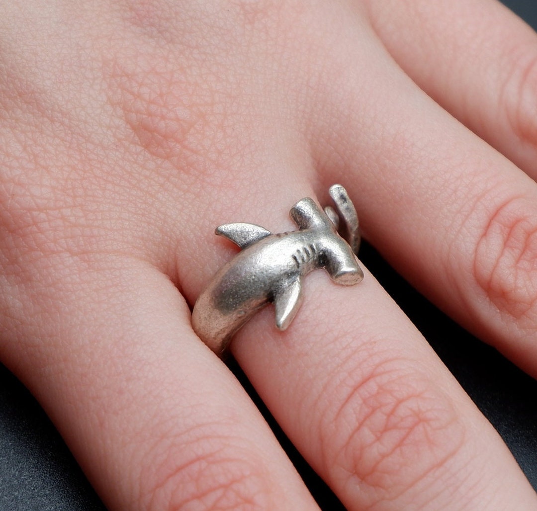 HAMMERHEAD SHARK RING - Fish Rings for Women • Unique • Statement Ring ...
