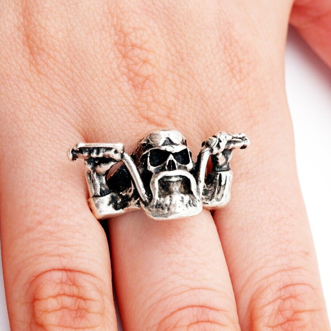 SKULL CHOPPER BIKER Ring for Men - Skull Ring for Men • Unique ...