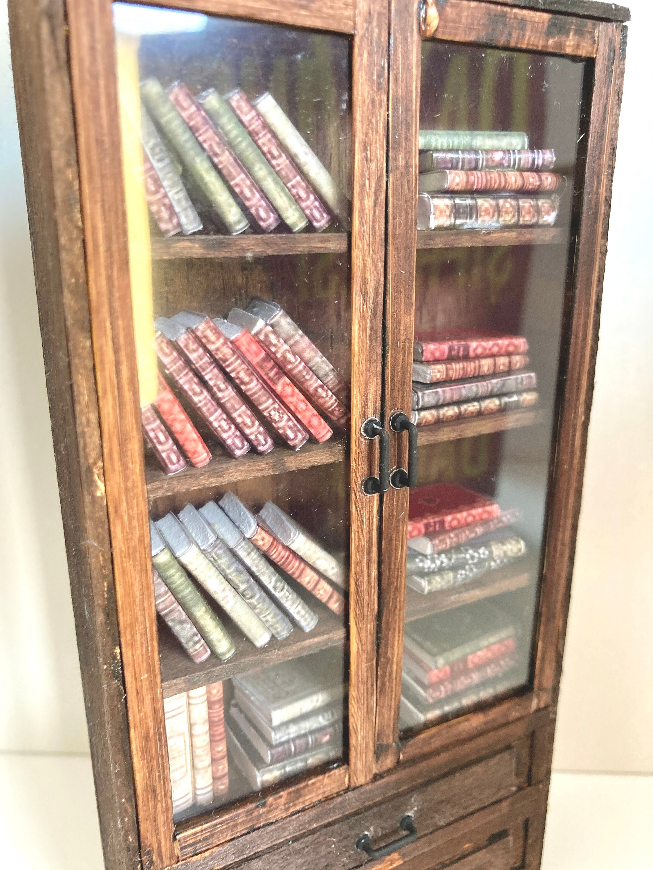 Miniature Bookshelf, Dollhouse Miniature Bookcase - Etsy