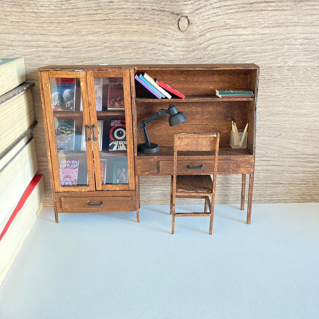 Miniature Bookcase - Miniature Bookshelf - Miniature Book, Dollhouse ...