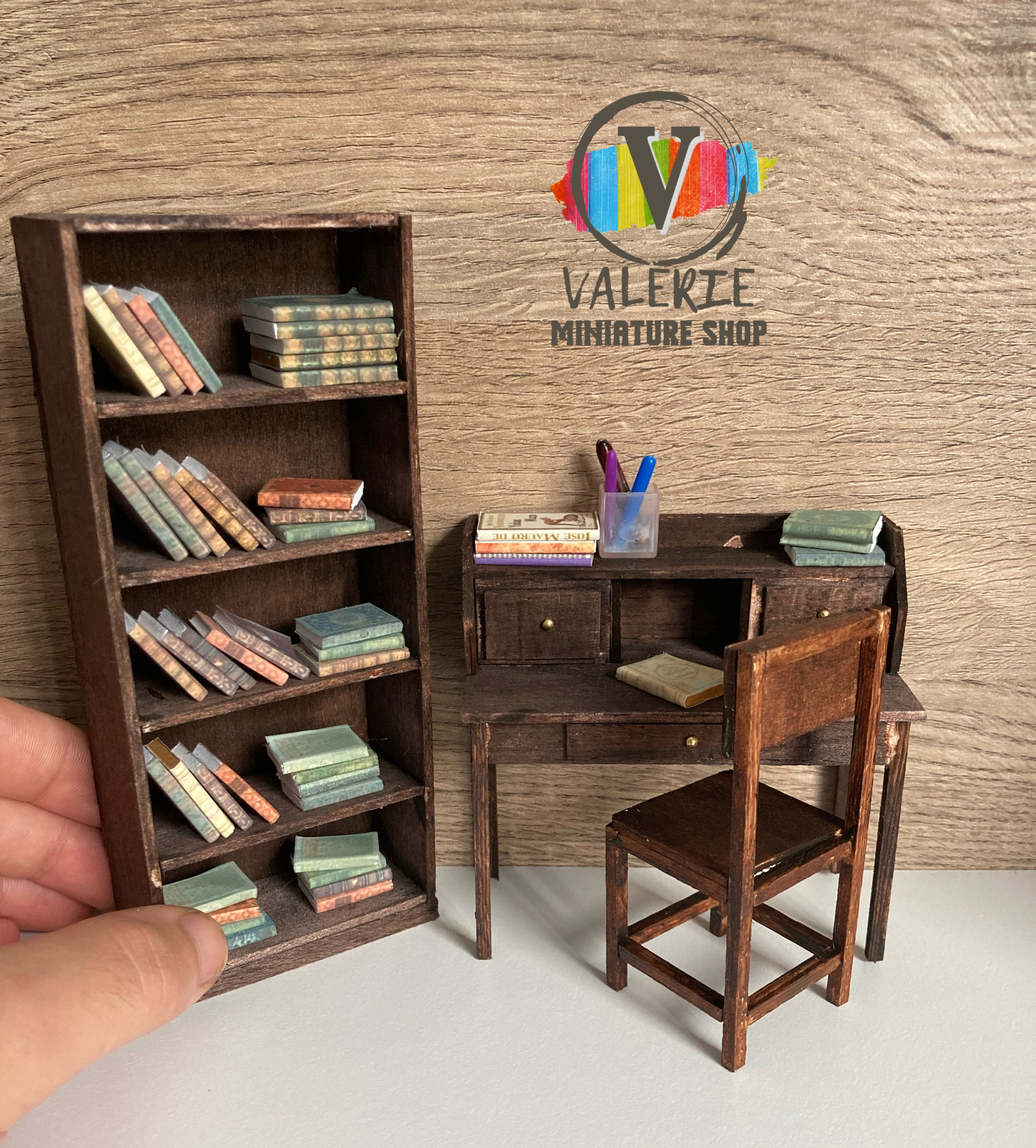 Miniature Bookcase Miniature Table Miniature Chair - Etsy