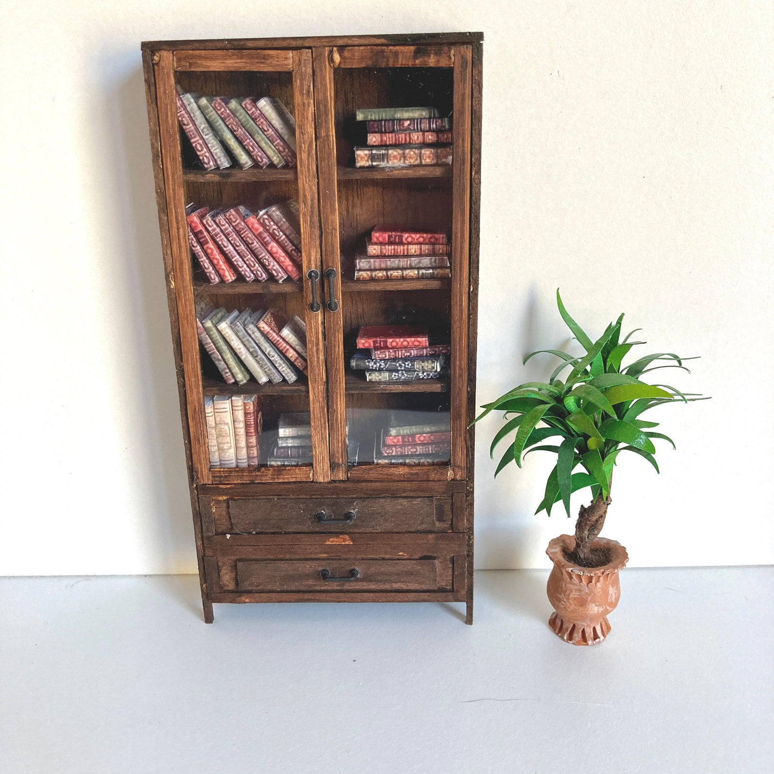 Miniature Bookshelf Dollhouse Miniature Bookcase - Etsy