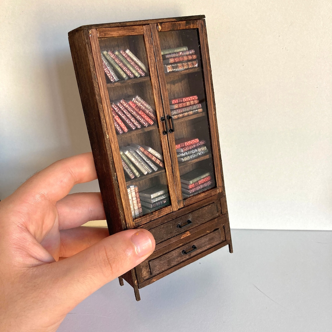 Miniature Bookshelf Dollhouse Miniature Bookcase - Etsy