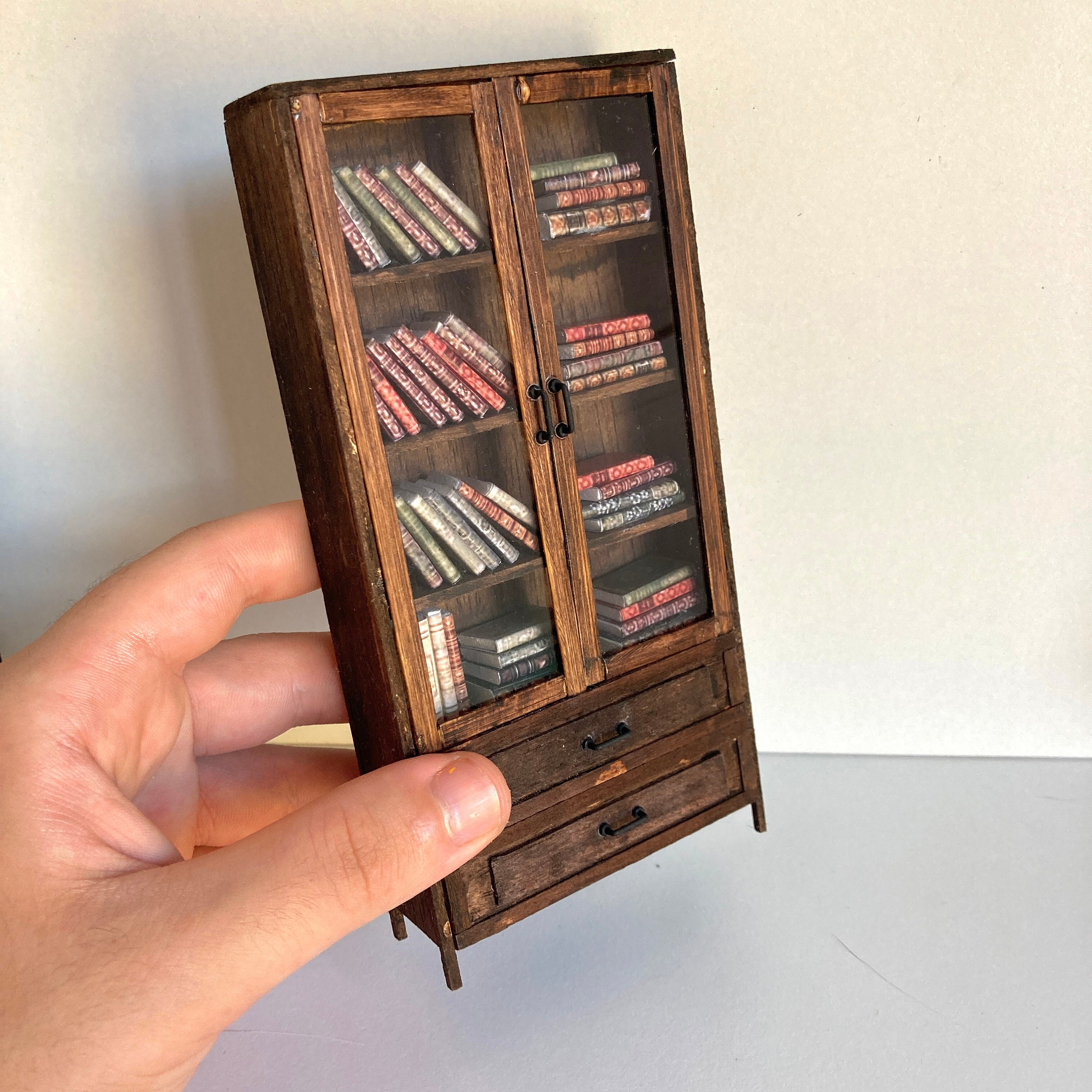 Miniature Bookshelf, Dollhouse Miniature Bookcase - Etsy