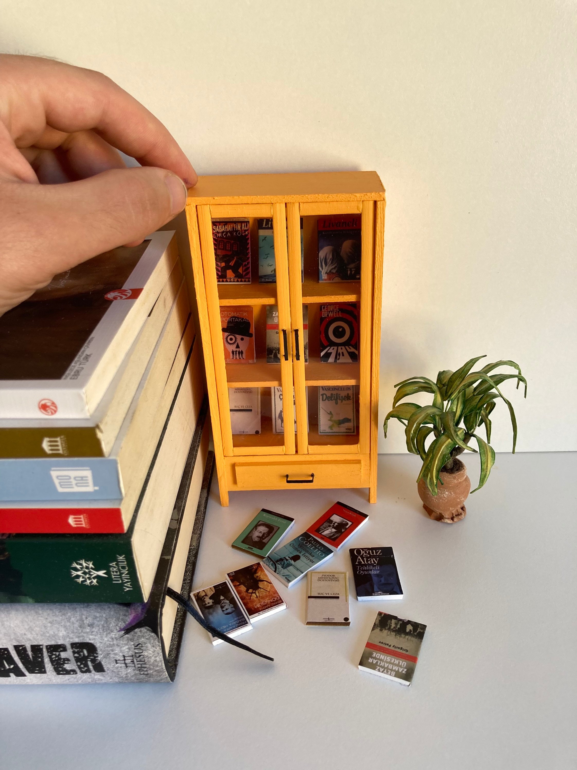 Miniature Bookshelf, Dollhouse Miniature Bookshelf, Miniature ...