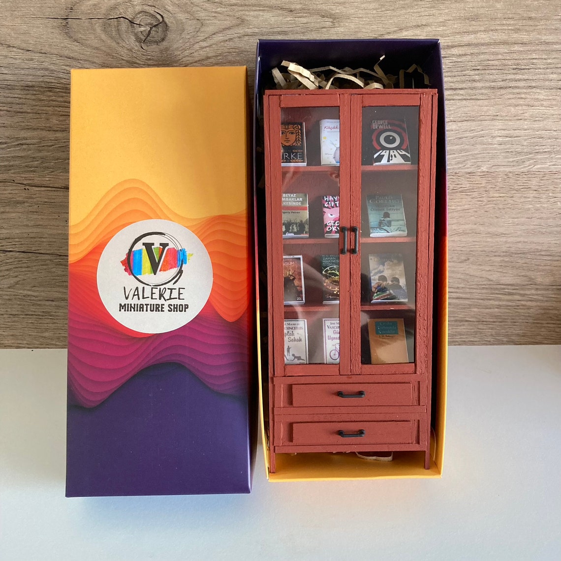 Miniature Bookshelf-dollhouse Miniature Bookcase / Bookshelf Decoration ...