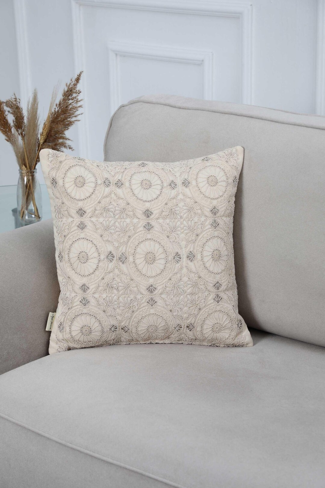 Boho Decorative Square Linen Texture Throw Pillow Cover Square - Etsy