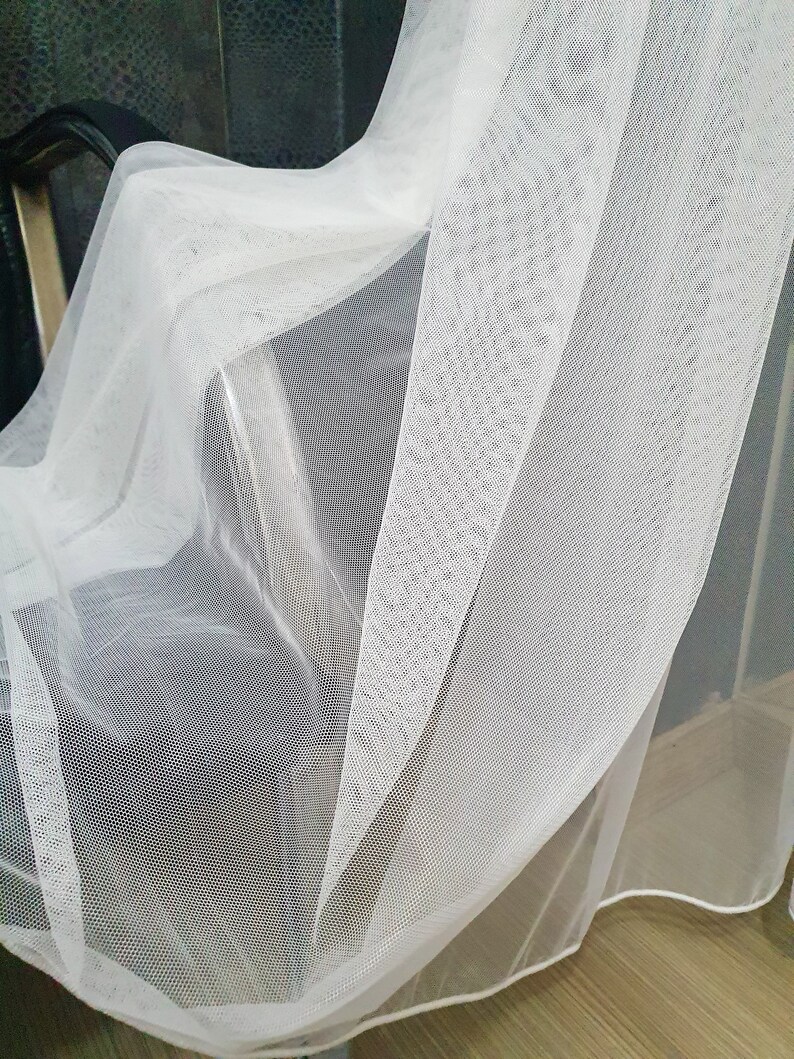 Sparse Pleat Sheer Living Room Curtains Modern Light White Tulle ...