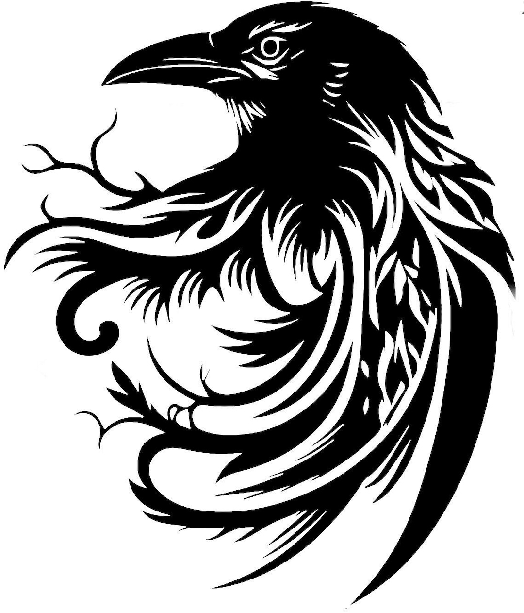 Viking Raven Head Bird Runic Rune Wall Art Vinyl Decal Car Bonnet ...