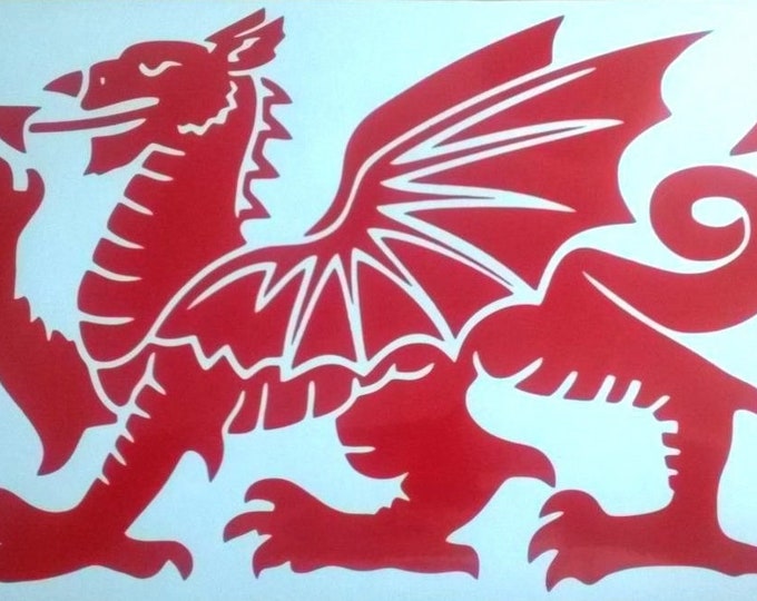 Welsh Dragon Decal Sticker Vinyl Car Bonnet Side Sticker Decal Wall Art ...