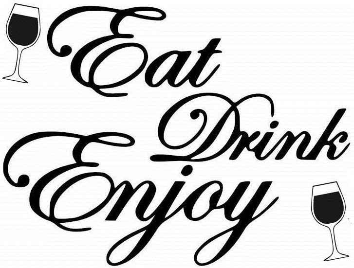 Eat Drink Enjoy Vinyl Graphic Wall Art Sticker Cafe Bar Restaurant ...