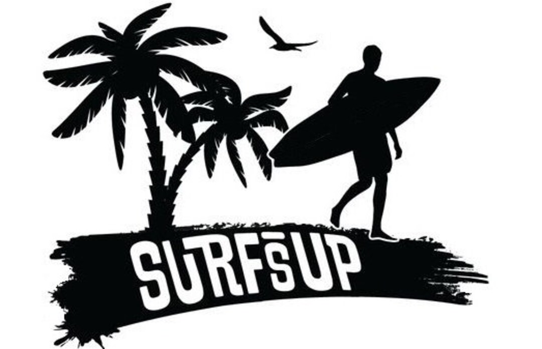 Surf Board Surfs up Surfing the Waves Vinyl Decal Graphic Sticker Sign ...