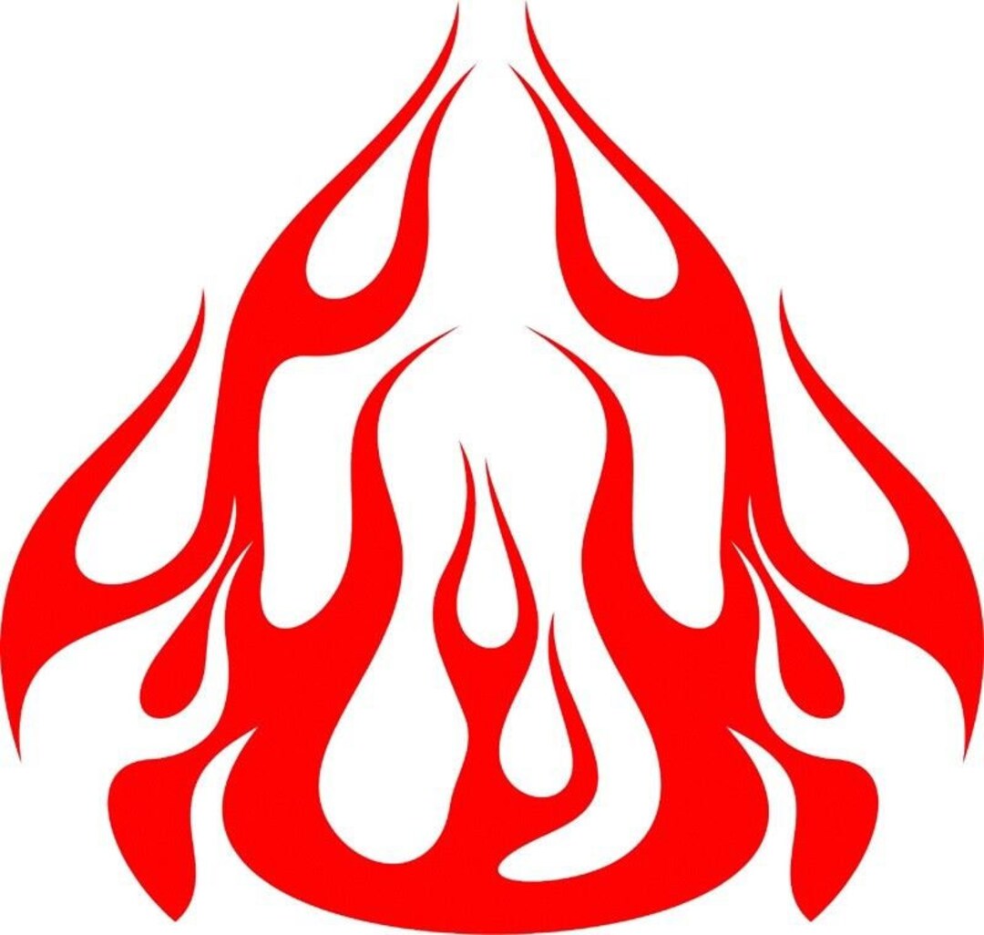Car Bonnet Flames Decal Sticker Decal Vinyl Graphic Garage Mechanic ...
