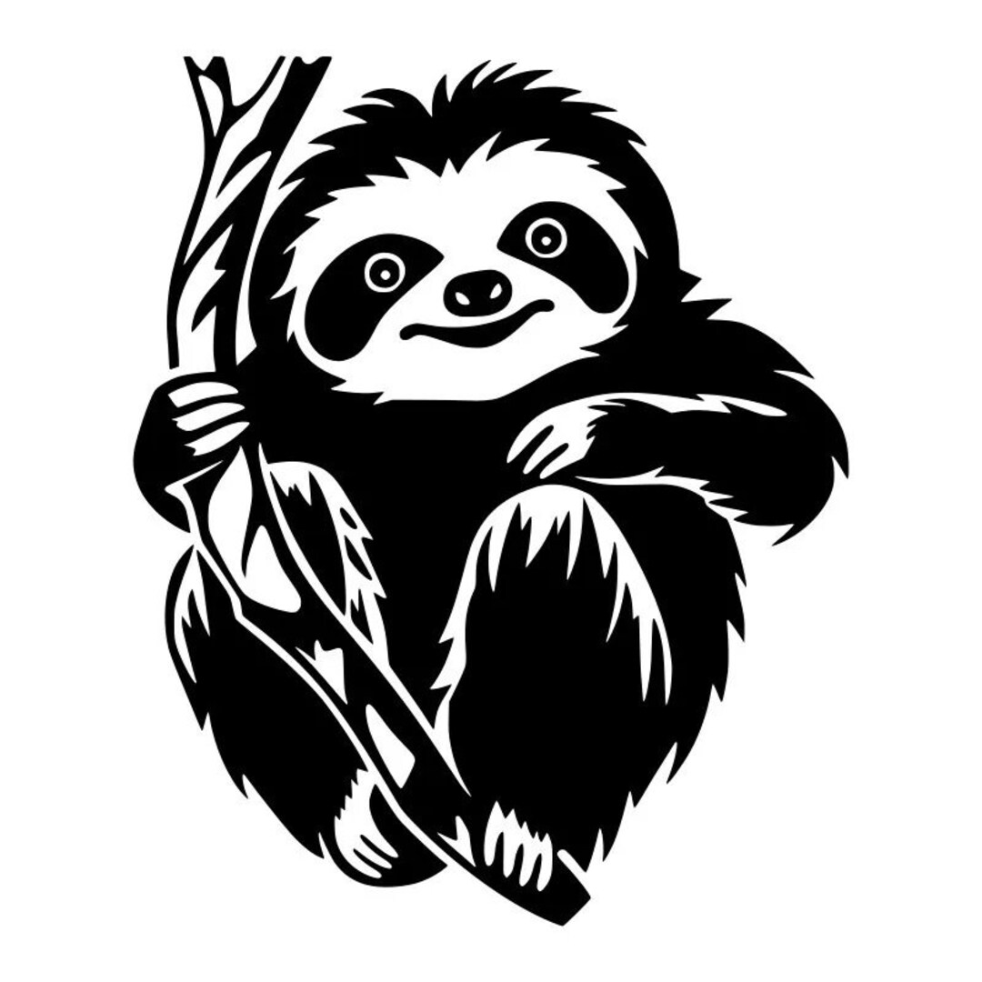 Cute Sloth Decal Car Bonnet Side Sticker Decal Wall Art Decal Vinyl ...
