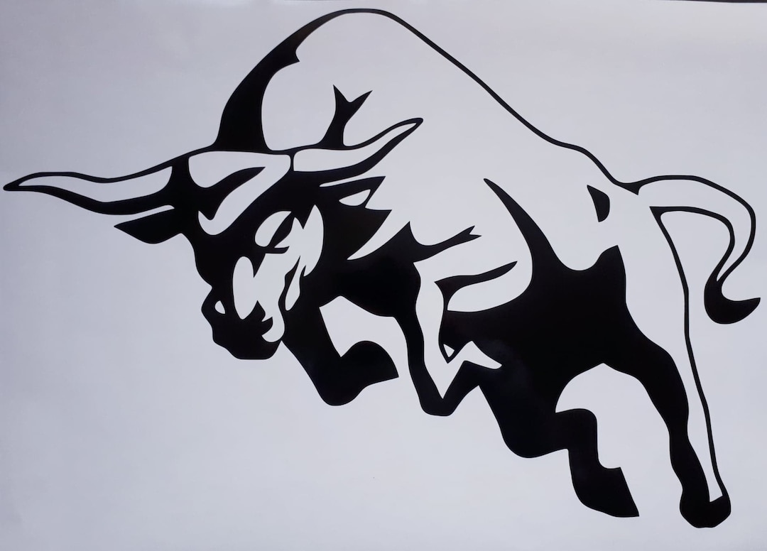 Bull Decal Wall Art Decor Bull Sticker Car Van Bonnet Sticker Vinyl ...