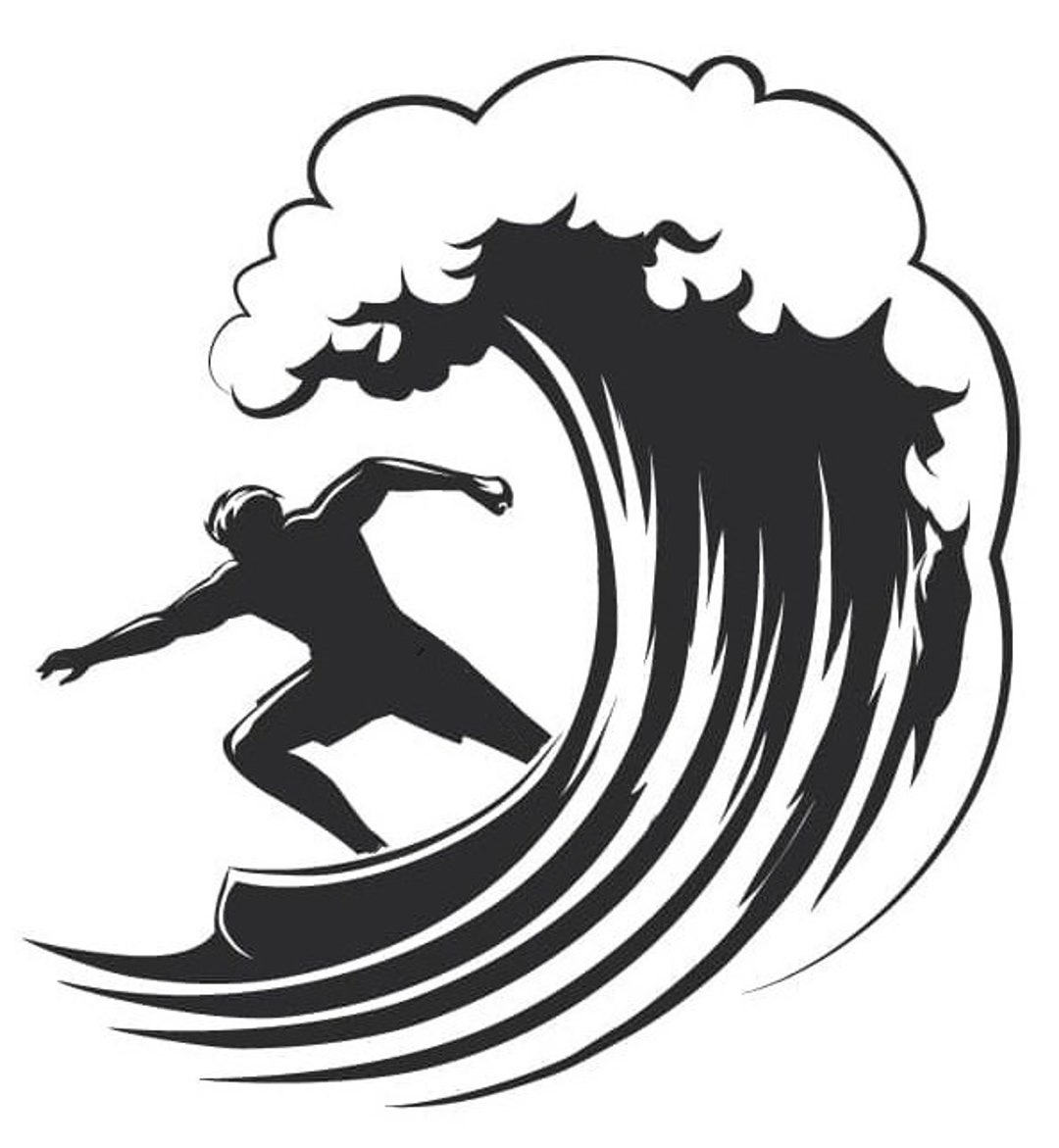 Surf Decal Fun Surfs up Car Bonnet Side Sticker Decal Camper Van Vw ...
