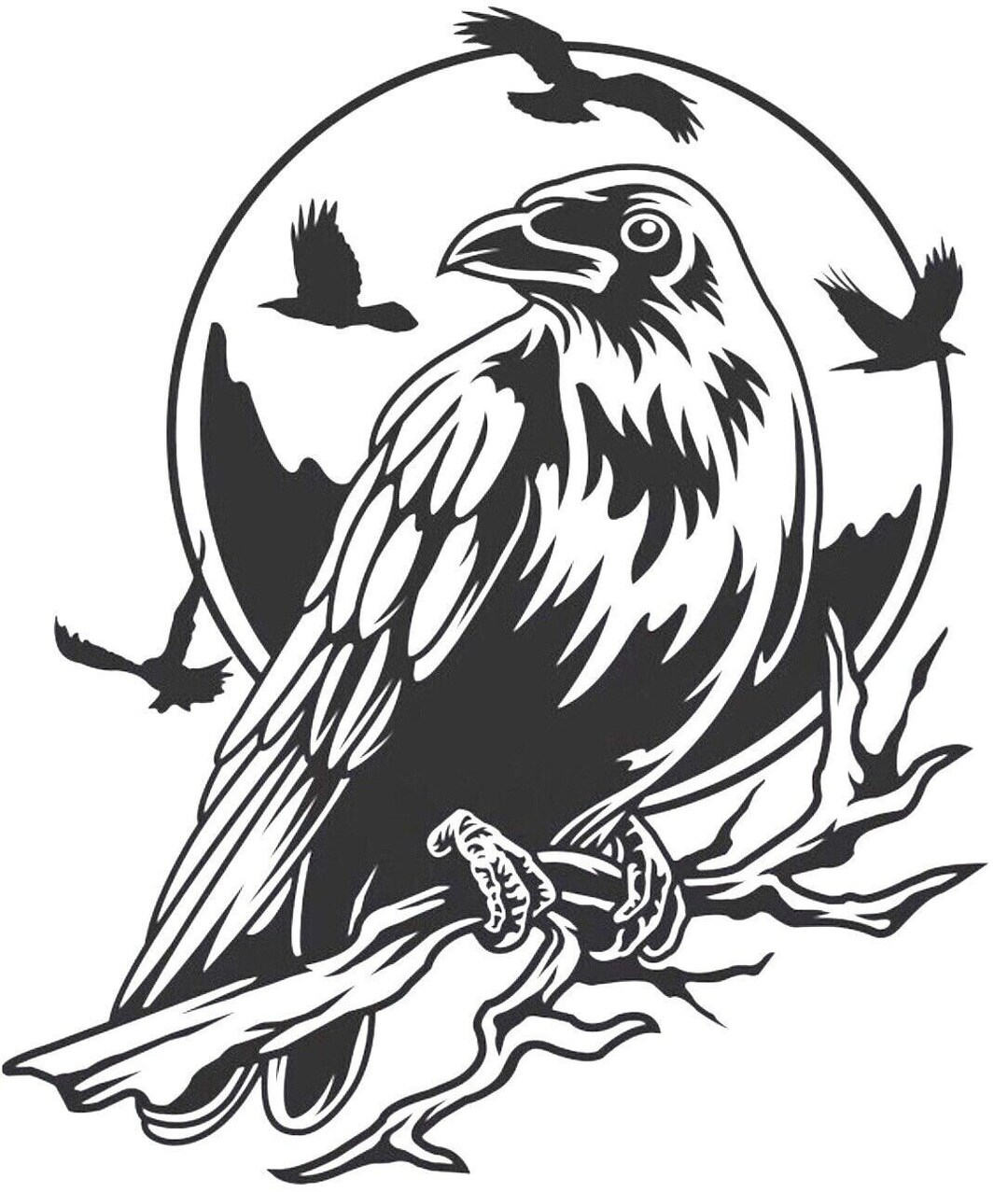 Hawk Eagle Head Car Bonnet Side Sticker Decal Wall Art Decal Vinyl ...